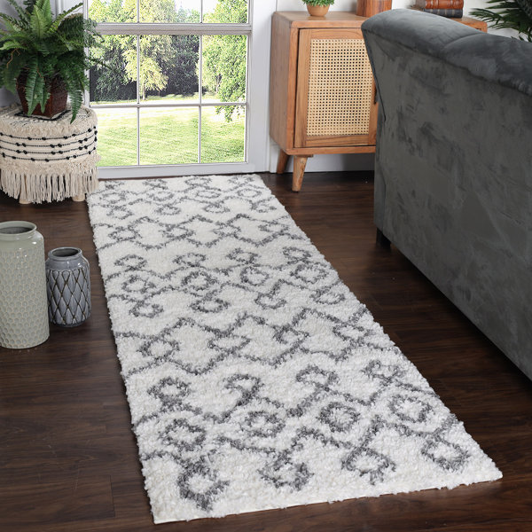 Mistana™ Tapis d'intérieur à poil long à motif géométrique et à motif de losanges Claar Boho et ...